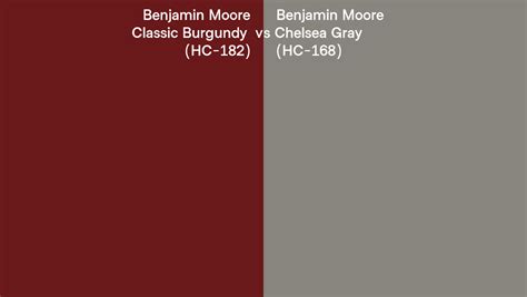 Benjamin Moore Classic Burgundy Vs Chelsea Gray Side By Side Comparison