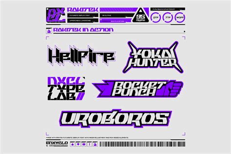 RAKITEK Cyberpunk Modern Font On Yellow Images Creative Store