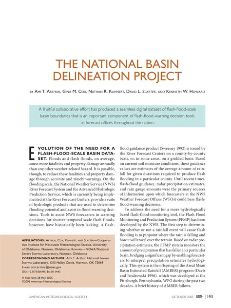 Pdf The National Basin Delineation Project
