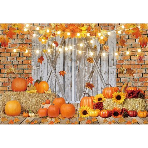 Buy Ofila Autumn Festival Backdrop 7x5ft Fabric Rustic Barn Photo