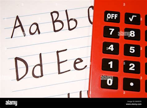 Students Desktop Lesson Plan And Calculator Stock Photo Alamy