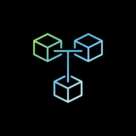 Blockchain Outline Vector Colorful Icon Three Connected Blocks Block Chain Symbol 13703122