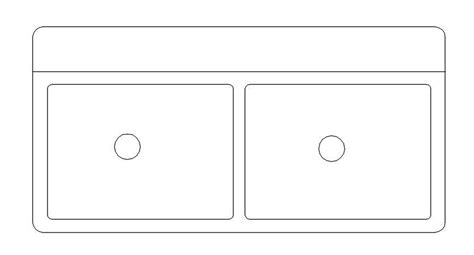 Double Sink Detail Cad Blocks In Autocad Dwg File Cadbull