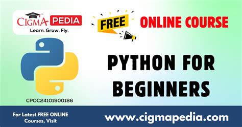 Python For Beginners Free Online Course Cigma Pedia