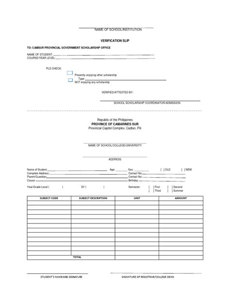 Verification Slip Pdf