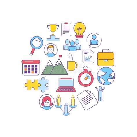 Teamwork Technology Communication Social Media Stock Vector