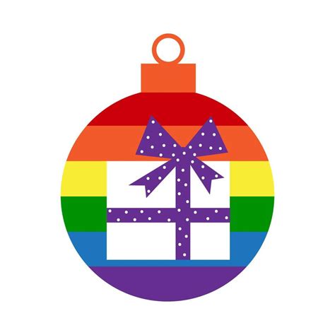 Rainbow Lgbt Christmas Ball Decoration With T 16058895 Vector Art At