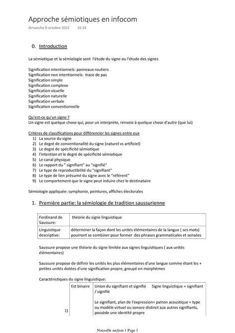 Approche Sémiotiques En Infocom 0 Introduction La Sémiotique Et La