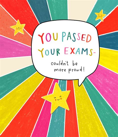 Exam Congratulations Card You Passed Your Exams Proud Happy Stars