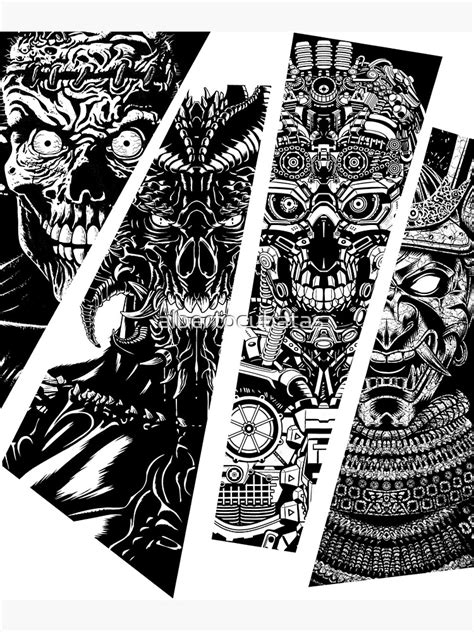 Samurai Robot Demon Zombie Poster For Sale By Albertocubatas Redbubble