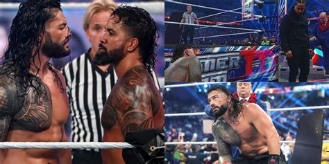 Jimmy Uso Turning On Jey Uso During His Summerslam Match With Roman