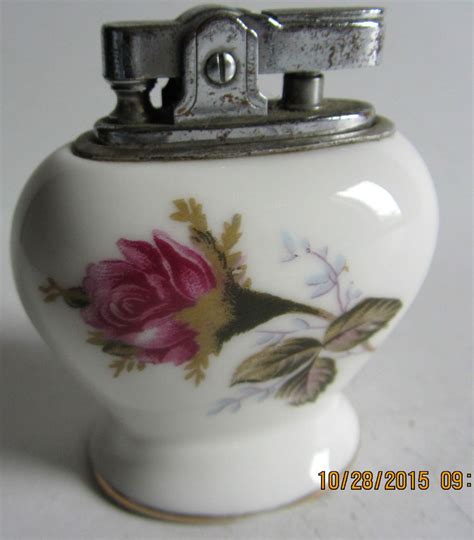 Vintage Table Lighter Betson S Original Hand Painted Bone China Works