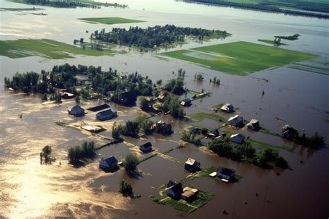 Premium Ai Image Aerial View Of Flood In City Ai Generated