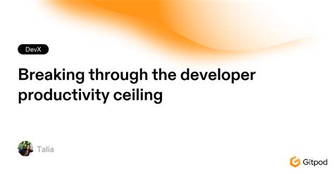 Breaking Through The Developer Productivity Ceiling Blog