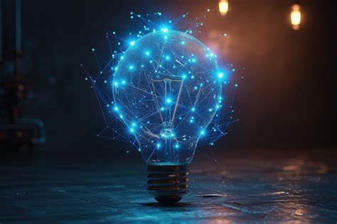 Abstract Light Bulb Made Up Of Polygons Points Lines And Forms Concept