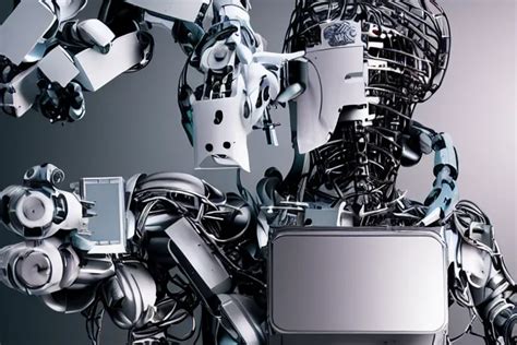 A Robot Eating Hard Drives From A Funnel Stable Diffusion OpenArt