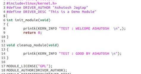 ashu s tricks how to create compile and load linux loadable kernel module