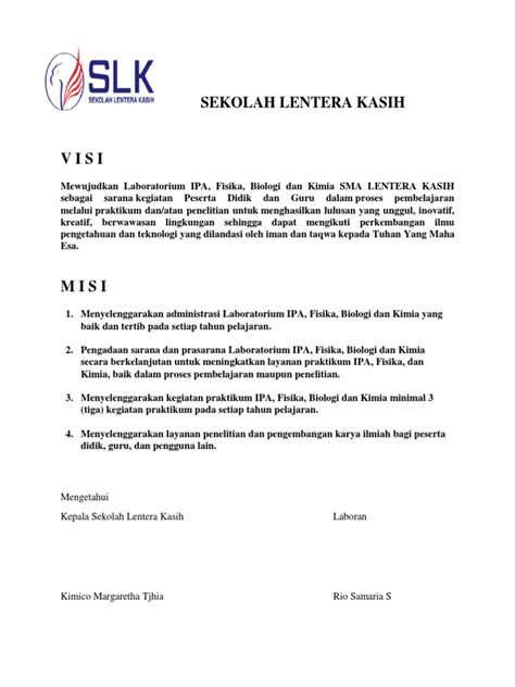 Struktur Organisasi Laboratorium Ipa Pdf