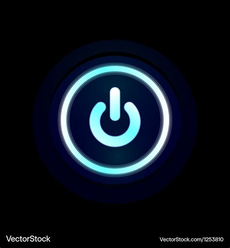 Blue Led Power Button Design Royalty Free Vector Image