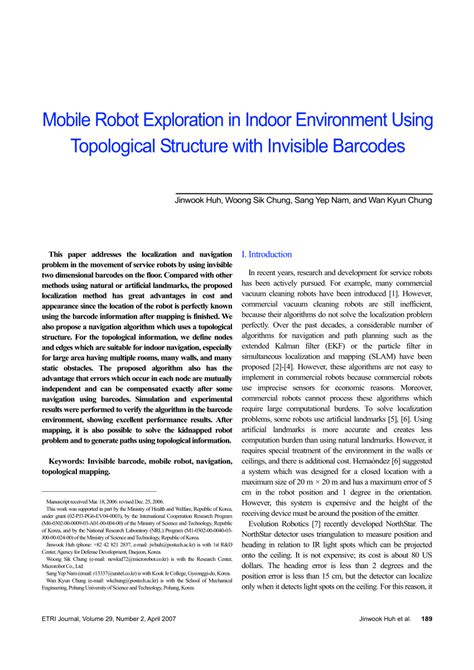 Pdf Mobile Robot Exploration In Indoor Environment Using Topological Structure With Invisible