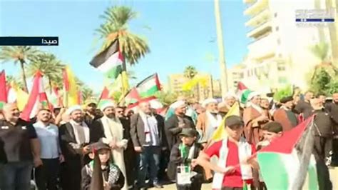 تظاهرة حاشدة في صيدا دعماً للفلسطينيين وتنديداً بالمجزرة التي ارتكبها