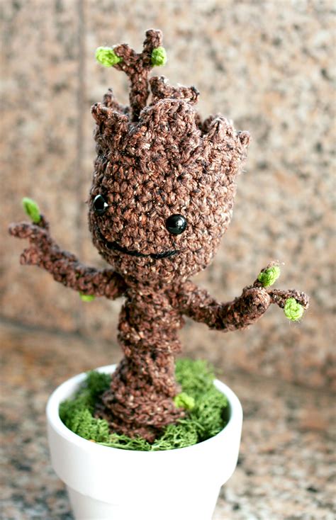 Free Crochet Pattern: Potted Baby Groot from Guardians of the Galaxy ...