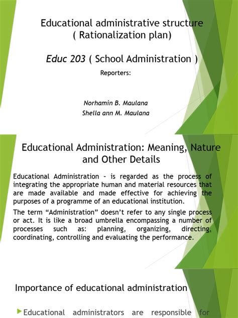Educational Administrative Structure Rationalization Plan Pdf