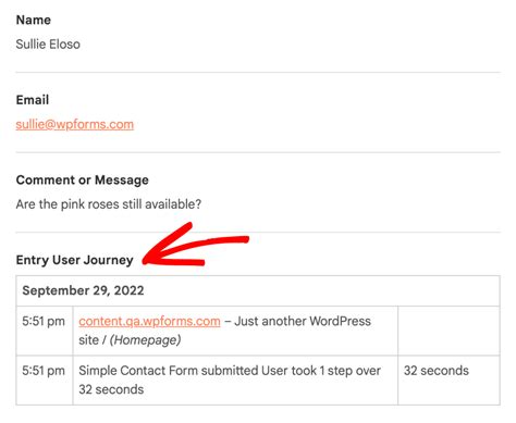 User Journey Addon Wpforms