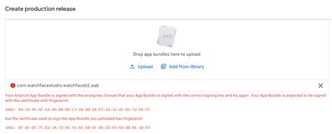 Your Android App Bundle Is Signed With The Wrong Key Watch Face