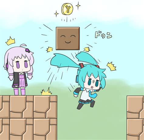 hatsune miku and yuzuki yukari vocaloid and 2 more drawn by hatsune