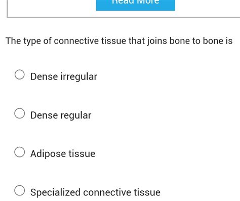 The Type Of Connective Tissue That Joins Bone StudyX