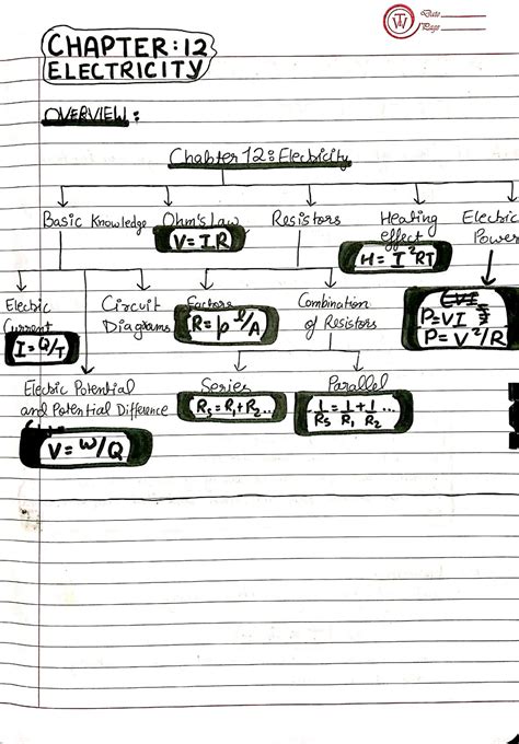 Class 10 Ncert Physics Chapter 11 Electricity Handwritten Notes
