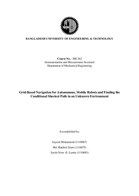 pdf grid based navigation for autonomous mobile robots and finding