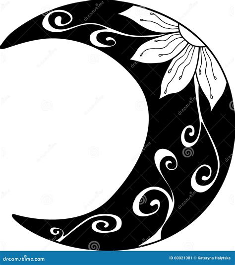 Moon In Zentangle Style Stock Vector Illustration Of Decoration 60021081