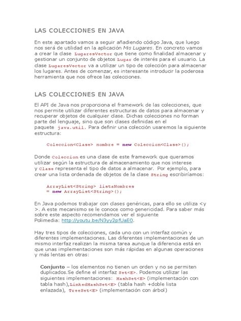 13 Colecciones En Java Pdf Java Lenguaje De Programación Objeto Informática