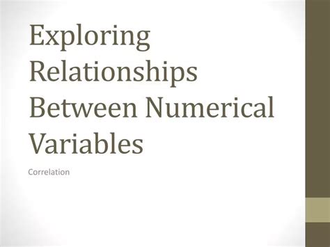 Ppt Exploring Relationships Between Numerical Variables Powerpoint