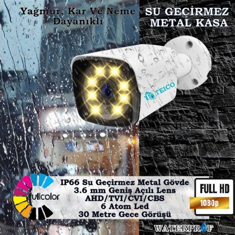 2 Mp Ahd Warm Led Renkli Metal Kasa Güvenlik Kamerası Teico 1622