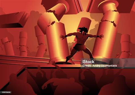 Samson Push The Pillars Stock Illustration Download Image Now