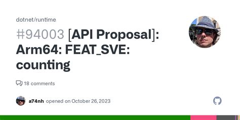 [api proposal] arm64 feat sve counting · issue 94003 · dotnet