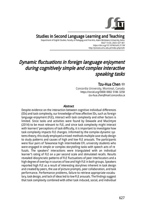 pdf dynamic fluctuations in foreign language enjoyment during