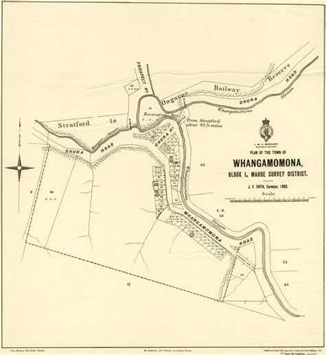 New Zealand Department Of Lands And Survey Plan Of The Town Of