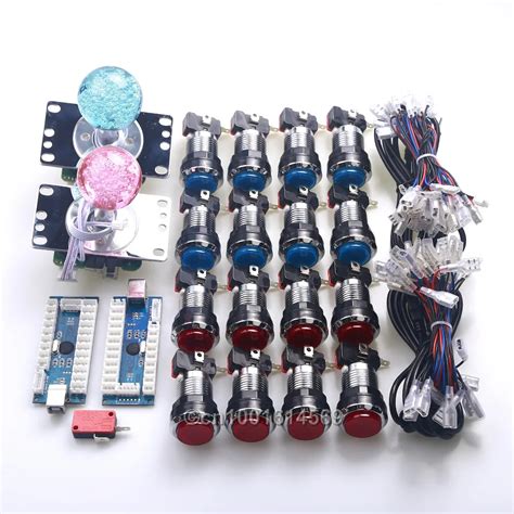 New Arcade DIY Kits Parts LED Illuminated Push Buttons Way LED Joysticks USB PC Encoders