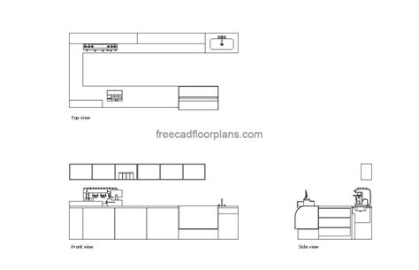 Cafe Counter Free Cad Drawings