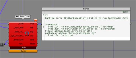 Runtime Errors Pythonexeption While Using Ironbug Templates Ironbug Ladybug Tools Forum