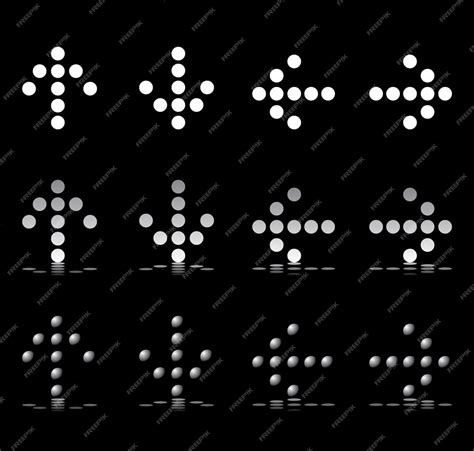 Premium Vector A Series Of Dots Arrows On Black