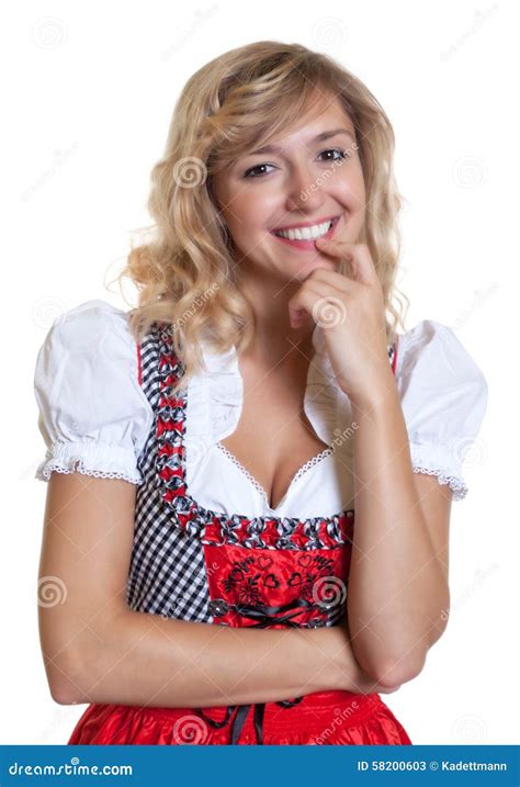 Cute German Woman In A Traditional Bavarian Dirndl Royalty Free Stock