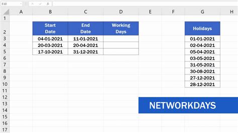 How To Calculate Working Days In Excel