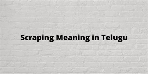 Scraping Meaning In Telugu తెలుగు అర్థం
