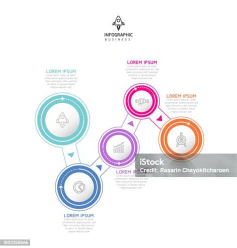 벡터 비즈니스 프리젠 테이션 연결 단계 인포 그래픽 템플릿 5에 대한 스톡 벡터 아트 및 기타 이미지 5 비교 인포그래픽