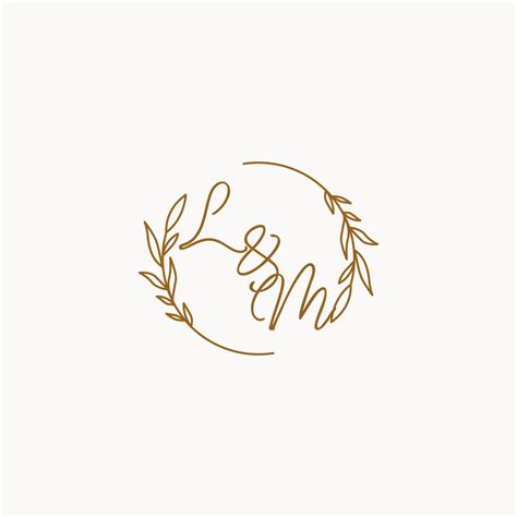 Lm Wedding Initials Logo Design 15162443 Vector Art At Vecteezy